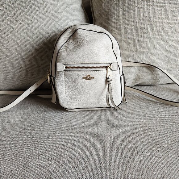 Coach | Bags | Coach Chalk Color Andi Pebbled Leather Backpackshoulder ...